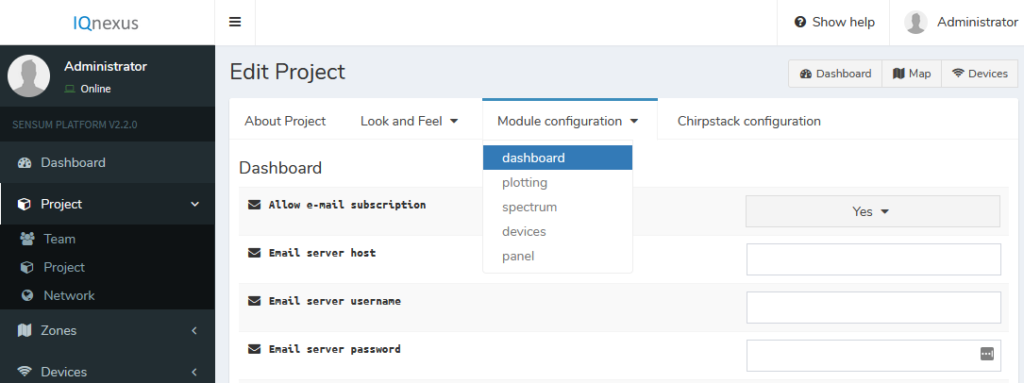Configuring email server - IQnexus
